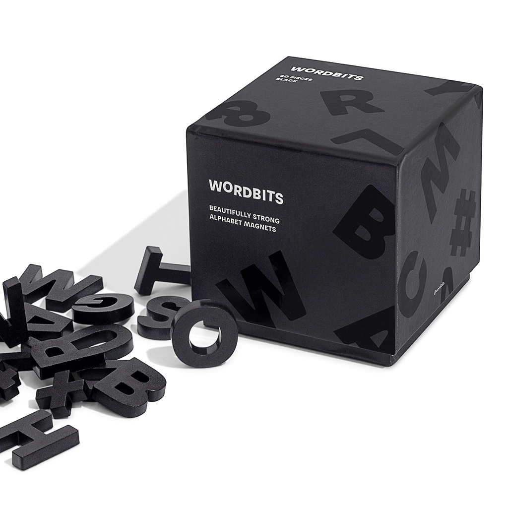 Alphabet Magnets | Strong Earth Magnet | Black - Wordbits